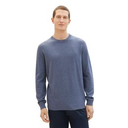 Tom Tailor Herren Tom Tailor Rundhalspullover mit Logostickerei blau L