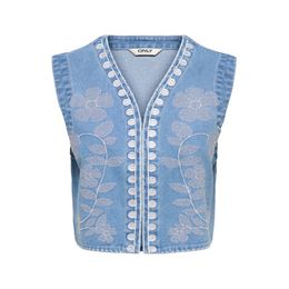 Only Weste 'ONLNoella' Damen Gr&ouml;&szlig;e XL blue denim / wei&szlig;