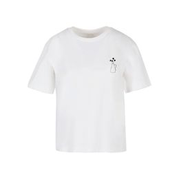 Merchcode T-Shirt 'Vase And Flowers' Damen Gr&ouml;&szlig;e 4XL schwarz / wei&szlig;