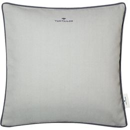 Tom Tailor HOME Dekokissen &raquo;Dove Signature&laquo; mit Paspel, Kissenh&uuml;lle ohne F&uuml;llung, 1 St&uuml;ck grau Baumwolle, Polyester B/L: 40cm x 40cm, 1 Stk.