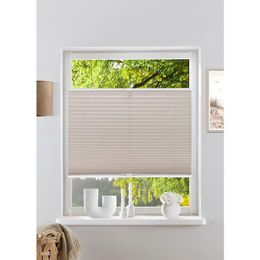 OTTO home Plissee &raquo;WILLA&laquo; Lichtschutz ohne Bohren verspannt NEUHEIT in Leinenoptik, Klemmfix, f&uuml;r Fenster & T&uuml;r, Sonnenschutz beige Obermaterial: 100%