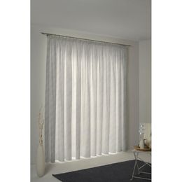 Adam Vorhang &raquo;Argentinian Criolla Light&laquo; Kr&auml;uselband 1 Stk. tlg. aus 100% Bio-Baumwolle grau Jacquard, Baumwolle (Bio-Baumwolle) 145cm, Kr&auml;uselband, 145cm
