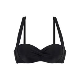 Lascana Damen Lascana Bandeau-Bikini-Top &raquo;Ronda&laquo; in Wickeloptik, bis G-Cup blau 34, Cup B