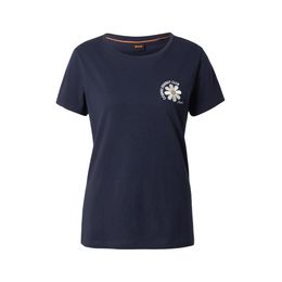 BOSS T-Shirt 'C_Elove_5' Damen Gr&ouml;&szlig;e S navy / hellgelb / wei&szlig;
