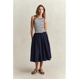 Gant Damen Tr&auml;gerkleid &raquo;JERSEY WOVEN COMBO&laquo; Seitennahttaschen Regular fit mit Rundhalsausschnitt blau XL, N-Gr