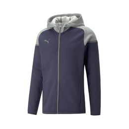 Puma Athletic Zip-Up Hoodie 'TeamCUP' male size L marine blue / mottled grey