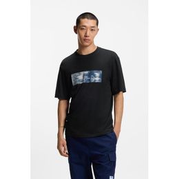 Hugo Herren Hugo T-Shirt &raquo;Napolux&laquo; Rundhalsausschnitt, regular fit, Logodruck schwarz M