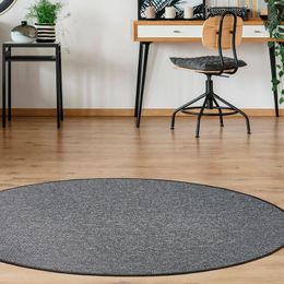 ANDIAMO Teppich &raquo;Luton, Made in Germany&laquo; rund 5 mm H&ouml;he melierte Optik, ideal im Wohnzimmer & Schlafzimmer grau Kunstfaser &Oslash; 133cm 1 Stk., 5mm, &Oslash; 133cm