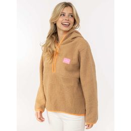Zwillingsherz Damen Hoodie &raquo;""&laquo;, kuschelig, praktischer Zipper, Kontrastdetails, Kapuze, Rubberpatch L