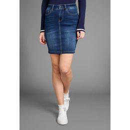 Arizona Damen Jeansrock &raquo;Ultra-Stretch&laquo; extra eng geschnitten blau 50