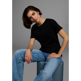 AJC Damen AJC T-Shirt Basic-Stil, Oversize-Passform, Rundhalsausschnitt schwarz 48/50