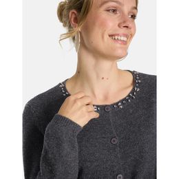 LIEBLINGSST&Uuml;CK Lieblingsst&uuml;ck Damen Strickjacke &raquo;BrilliL&laquo; mit Glitzersteinchen grau 36