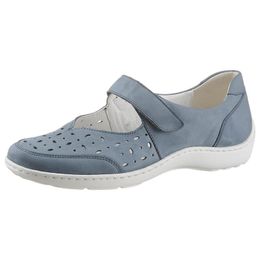 Waldl&auml;ufer Waldl&auml;ufer Damen Ballerina &raquo;HENNI&laquo; Klettschuh, Komfortschuh mit Perforation, H-Weite blau 4 (37)