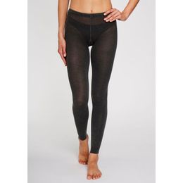 Lavana Damen Strickstrumpfleggings &raquo;Baumwoll Strumpfhose ohne Fu&szlig;, Uni Farben&laquo; Thermosan, fein gestrickt, weich und elastisch grau 32/34