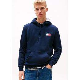 Tommy Jeans Herren Sweatshirt &raquo;TJM REG ESSENTIAL FLAG HOOD EXT&laquo;, mit bedruckten Markenlogo auf Brusth&ouml;he blau L