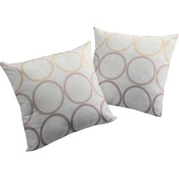 WIRTH Dekokissen &raquo;Zirbello&laquo; Kissenh&uuml;lle ohne F&uuml;llung, 2 St&uuml;ck lila Baumwolle, Polyester B/L: 40cm x 40cm, 2 Stk.