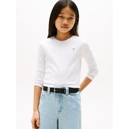 Tommy Hilfiger M&auml;dchen Langarmshirt &raquo;POINTELLE TOP LS&laquo; f&uuml;r Kinder bis 16 Jahre, mit Logo-Druck wei&szlig; 5 (110)