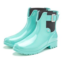 Vivance Damen Gummistiefelette Gummistiefel im Chelsea-Look, Schlupfstiefel, Boots, Stiefel VEGAN blau 36