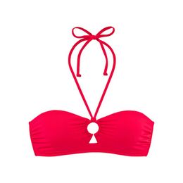 s.Oliver Damen s.Oliver Bandeau-Bikini-Top &raquo;Beverly&laquo; mit kontrastfarbigem Zierring rot 38, Cup A/B