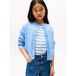Tommy Hilfiger Jungen Strickjacke &raquo;CABLE CARDIGAN&laquo; f&uuml;r Kinder bis 16 Jahre, mit Zopfmuster blau 16 (176)