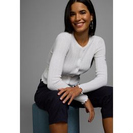 Kangaroos Damen Kangaroos Strickjacke aus Pointelle-Strick wei&szlig; 40/42