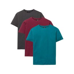 bonprix Herren bonprix T-Shirt &raquo;T-Shirt (3er Pack)&laquo; Packung, 3 Stk. bequemer Regular Fit, Rundhalsausschnitt, leichte Stoffqualit&auml;t blau 44/46 (S)