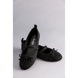 Aniston Shoes Damen Aniston SHOES Ballerina Riemchenballerina, Schlupfschuh, Loafer, Slipper schwarz 37