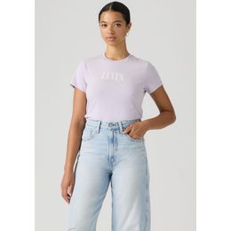 Levi's Levi's Damen Rundhalsshirt &raquo;THE PERFECT TEE&laquo; mit Logo im Metallic-Holo Print lila S (36)