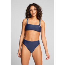 Puma Damen Puma Bandeau-Bikini-Top &raquo;Puma SWIM WOMEN BANDEAU TOP&laquo; breite, verstellbare Tr&auml;ger mit Logoschriftzug blau M, N-Gr
