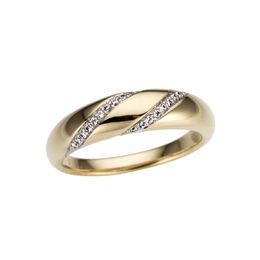 Firetti Damen Goldring &raquo;Schmuck Geschenk Gold 585, Edel, tlw. rhodiniert, massiv&laquo; mit Brillanten wei&szlig; 19, 0,1 P2 = erkennbare Einschl&uuml;sse, Diamanten 