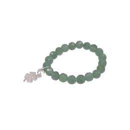Firetti Jungen Charm-Armband &raquo;Schmuck Geschenk Charm Kleeblatt&laquo; Made in Germany - mit Rosenquarz oder Aventurin bunt 14, Edelstahl Silikon
