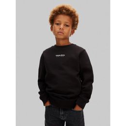 Calvin Klein Jeans Jungen Sweatshirt, Regular fit, f&uuml;r Kinder bi 16 Jahre schwarz 10 (140)