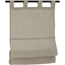 Kutti Raffrollo &raquo;Metis Leinen&laquo; mit Schlaufen freih&auml;ngend einfarbig, blickdicht, Schlaufenrollo, 100% reines Leinen beige Obermaterial: 100% Leinen 140cm, 