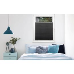mydeco Plissee &raquo;Promo&laquo; Lichtschutz ohne Bohren verspannt grau Obermaterial: 100% Polyester 130cm, zweiseitig verschiebbar, 50cm