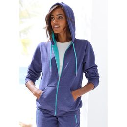 Kangaroos Damen Kangaroos Sweatjacke mit kontrastfarbenen Details, Loungewear blau 36/38