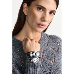 Richroyal Damen RICHROYAL Strickpullover mit schimmernden Pailletten, feines Lochmuster, gerade Form S