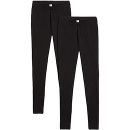 bonprix Damen bonprix Leggings aus Baumwolle und Elasthan, schmale Passform, mit Elastikbund schwarz 56/58 (XXXL), N-Gr