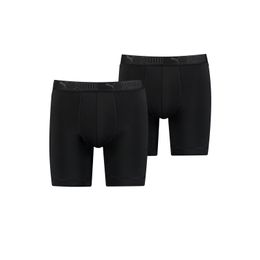 Puma Herren Puma Langer Boxer &raquo;Puma MEN SPORT MICROFIBER LONG BOXERS 2P&laquo; mit Logo-Bund schwarz S