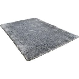 Theko Hochflor-Teppich &raquo;Flokato&laquo; rechteckig 60 mm H&ouml;he Uni Farben, handgetuftet, flauschig weich, Wohnzimmer grau Kunstfaser B : 60cm 1 Stk., 60mm, L: