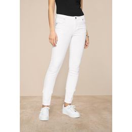 Tamaris Damen Skinny-fit-Jeans &raquo;aus bequemen Stretch-Denim&laquo; schmale Beinweite, mit G&uuml;rtelschlaufenbund, mit Metallrei&szlig;verschluss 46, N-Gr