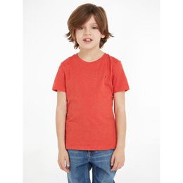 Tommy Hilfiger Jungen Rundhalsshirt &raquo;BOYS BASIC CN KNIT S/S&laquo; mit Logo-Flag rot 80