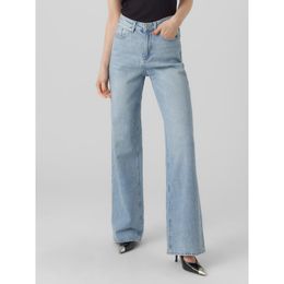 V&eacute;ro Moda Vero Moda Damen Weite Jeans &raquo;VMTESSA HR WIDE JEANS RA339 GA NOOS&laquo; Baumwolle mit Stretch, high waist, wide fit blau 34, L&auml;nge 32