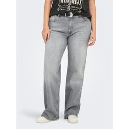 Only Carmakoma Damen Only CARMAKOMA Weite Jeans &raquo;CARJUICY HW WIDE LEG REA707 DNM&laquo; Baumwollmischung, High Waist grau 48, L&auml;nge 32