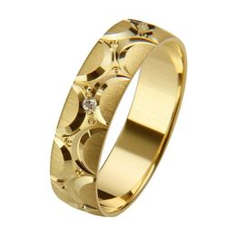 Firetti Unisex Trauring &raquo;Schmuck Geschenk Gold 375 Hochzeit Ehering "LIEBE"&laquo; Made in Germany, wahlweise mit oder ohne Brillant gold 18, 0,01 SI = 