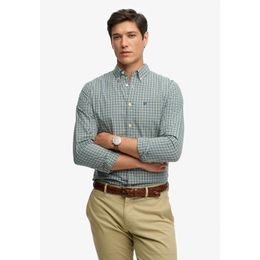 Superdry Herren Langarmhemd &raquo;PREPPY POPLIN L/S SHIRT&laquo; kariertes Design, mit Knopfleiste, Regular Fit gr&uuml;n M, N-Gr