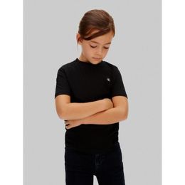 Calvin Klein Jeans M&auml;dchen T-Shirt &raquo;MONO MINI BADGE T-SHIRT&laquo; Regular fit f&uuml;r Kinder schwarz 10 (140)