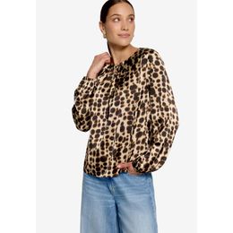 Zero Damen Satinbluse mit Muster und Rundhalsausschnitt 42