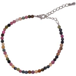 Firetti Damen Armband &raquo;Schmuck Geschenk Armschmuck Armkette Edelstein Farbstein Turmalin&laquo; mit Turmalin bunt 23, Messing Nylon
