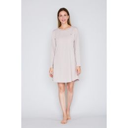 JOOP! Damen JOOP! Nachthemd &raquo;Cosy&laquo; mit langen &Auml;rmeln und Rundhalsausschnitt beige 34, N-Gr