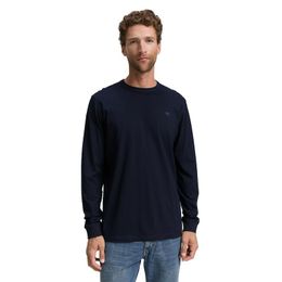 Tom Tailor Herren Tom Tailor Langarmshirt mit Logo Stickerei blau 3XL